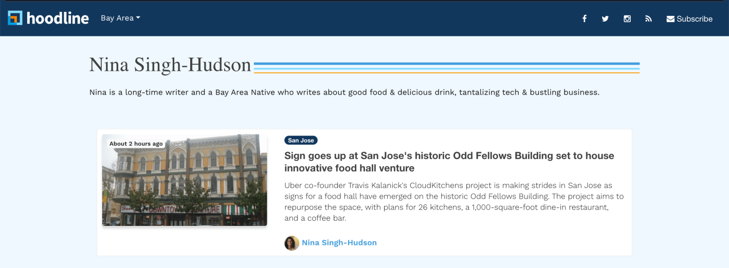 Hoodline using AI to generate news stories and journalist profiles